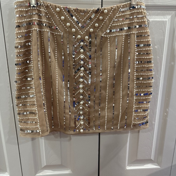 Show Me Your MuMu | Skirts | Mumu Pearl And Sequin Mini Skirt | Poshmark